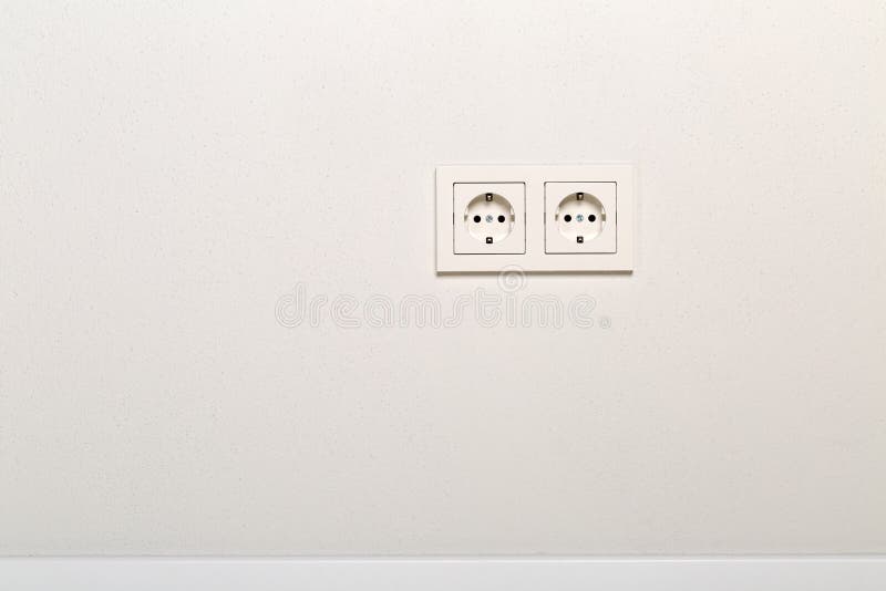 Empty, Unplugged European Wall Outlet on White Plaster Wall Stock Image ...