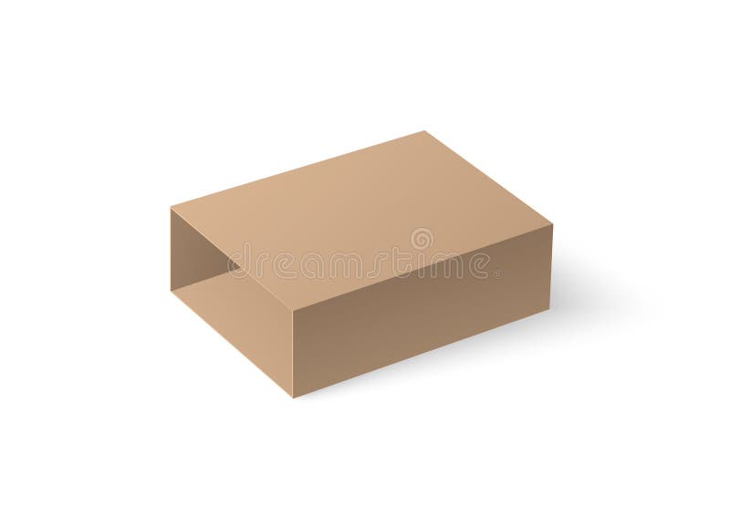 Empty Upper Container of Sliding Gift or Matches Box, Realistic Vector ...
