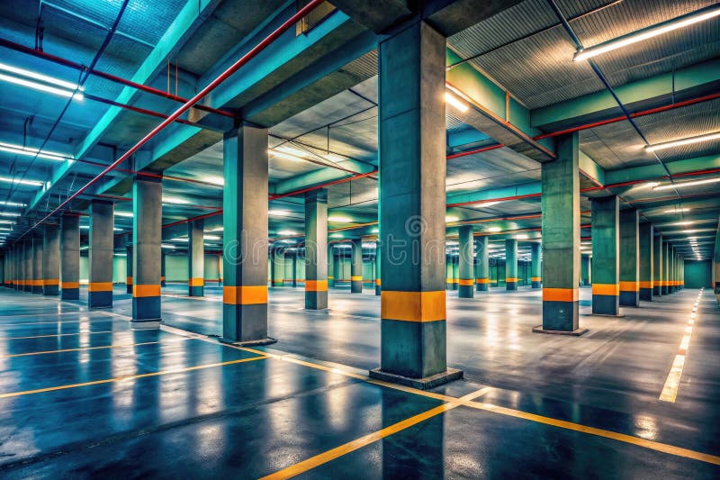 Empty Urban Parking Garage a Study in Concrete Geometry and Solitude ...