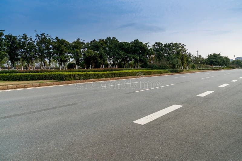 Empty Urban Road and Buildings in the City Stock Image - Image of ...