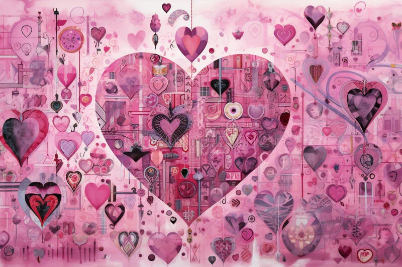 Empty Urban Structure with Pink Heart Shape Design Stock Image - Image ...