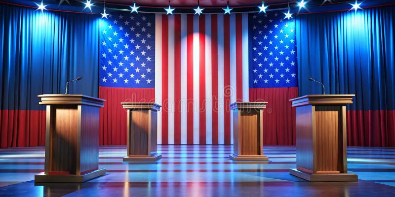 An Empty US Election Debate Stage before the Candidates Arrive AI ...