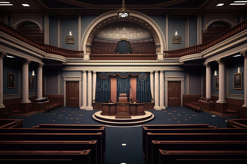 Empty US Senate. Generative AI Stock Illustration - Illustration of ...