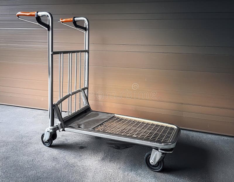 Empty Utility Cart Positioned Indoors with a Simple Design and Clean ...