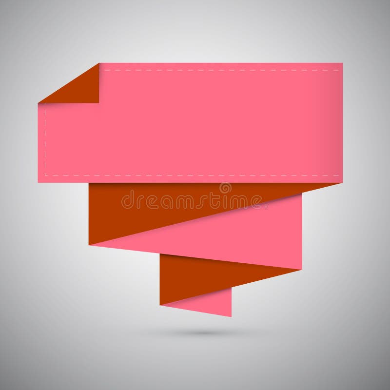 Empty Vector Folded Paper Tag, Label Stock Vector - Illustration of ...