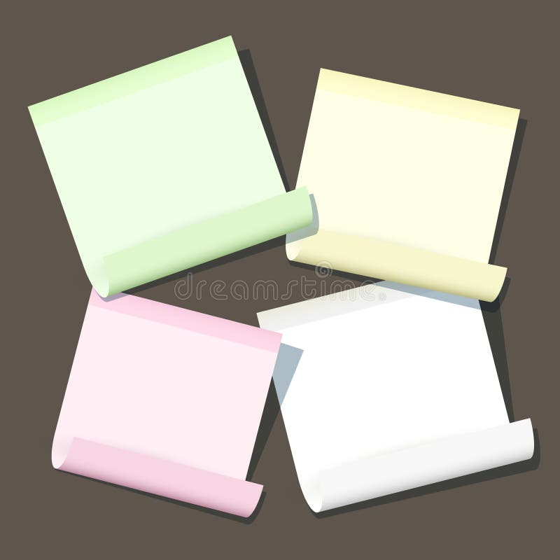 Empty Vector Paper Sheets stock illustration. Illustration of post ...