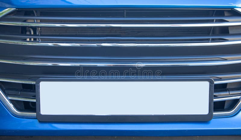 Empty Vehicle Registration Plate on a Car Stock Photo - Image of style ...