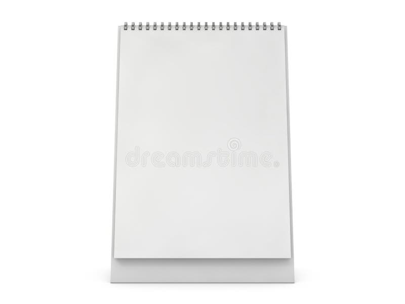 Empty Vertical Desk Calendar on Table. Mockup Design Concept Stock ...