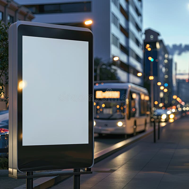 Empty Vertical Sign in City Stock Photo - Image of template, vertical ...