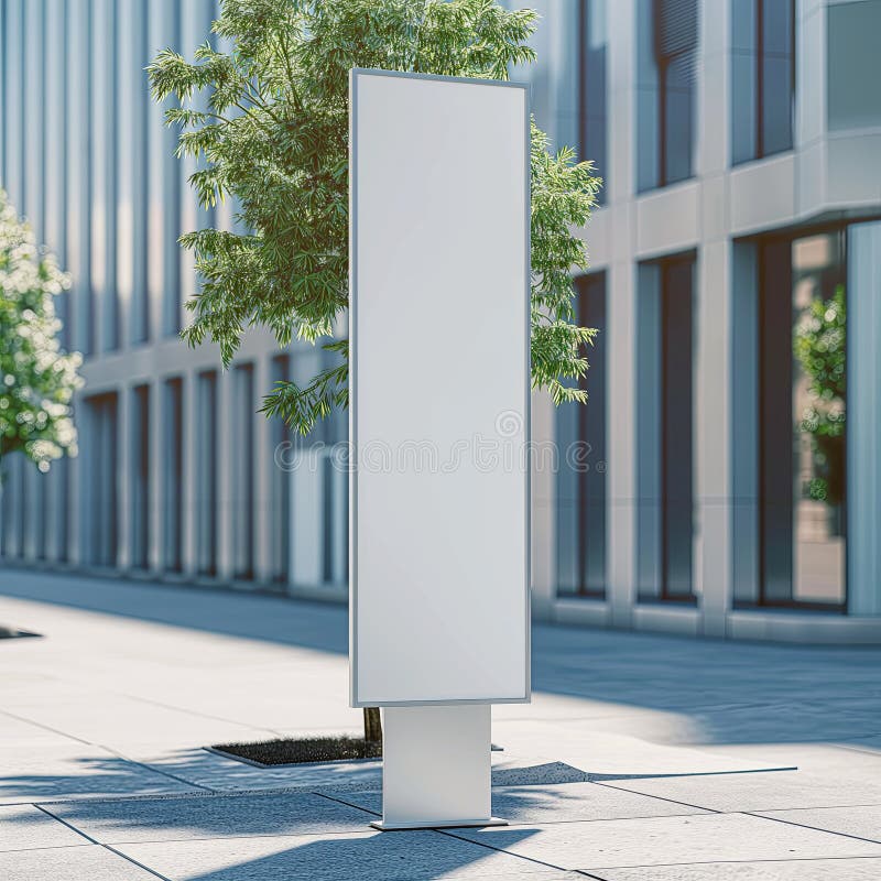 Empty Vertical Sign in City Stock Photo - Image of signpost, mockup ...