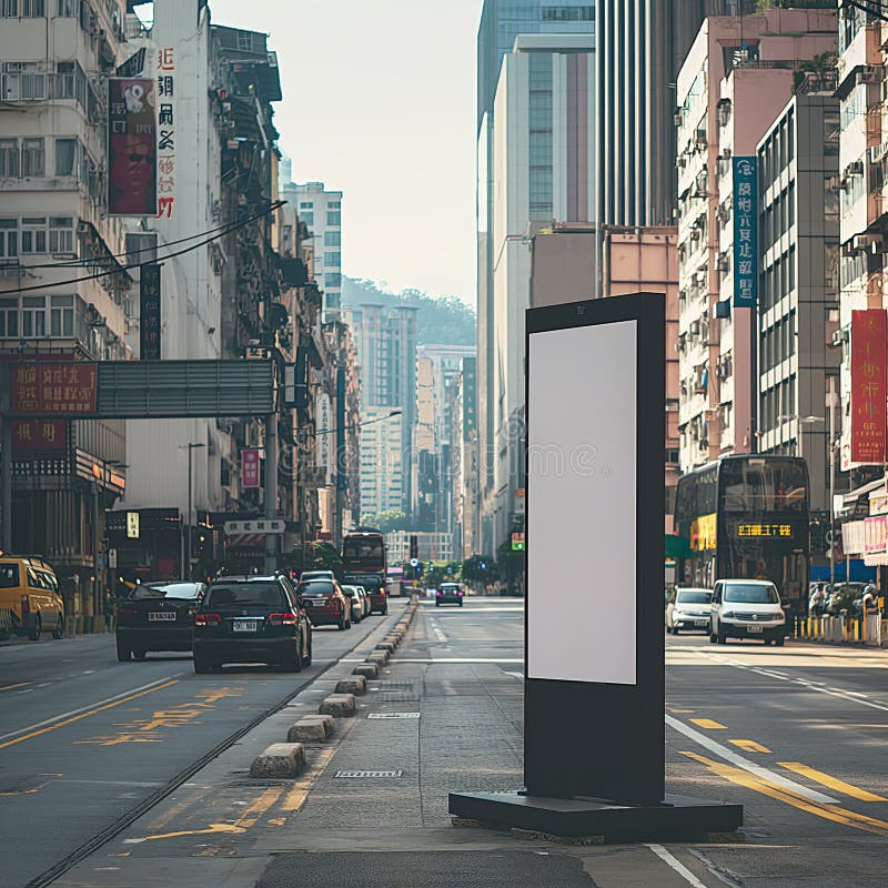 Empty Vertical Sign in City Stock Photo - Image of blank, communication ...