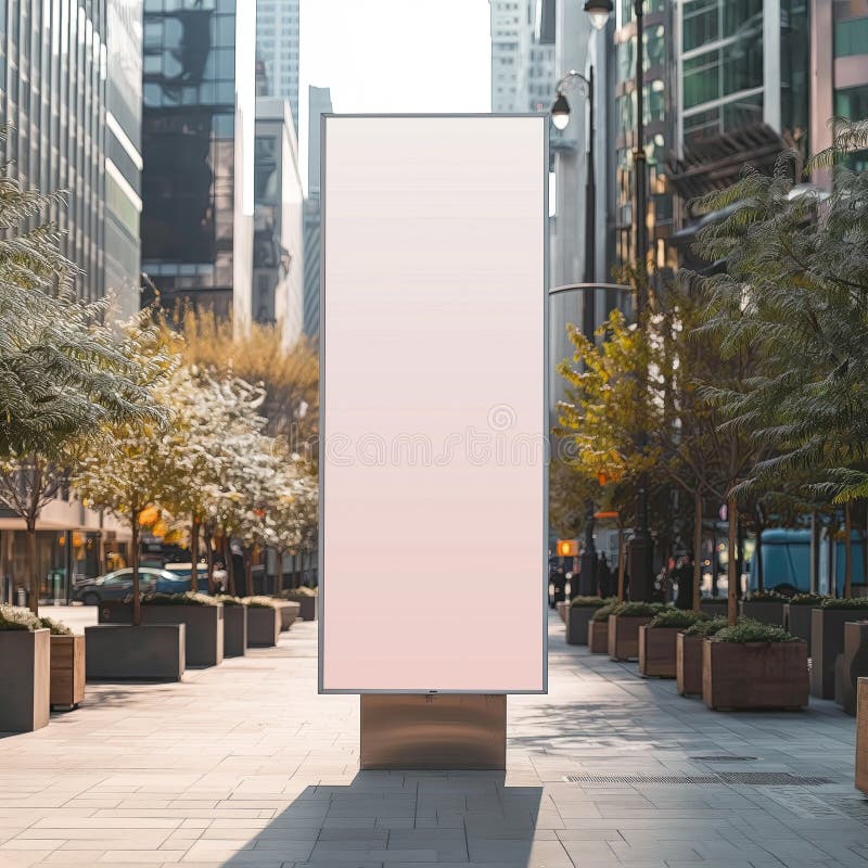 Empty Vertical Sign in City Stock Photo - Image of message, white ...