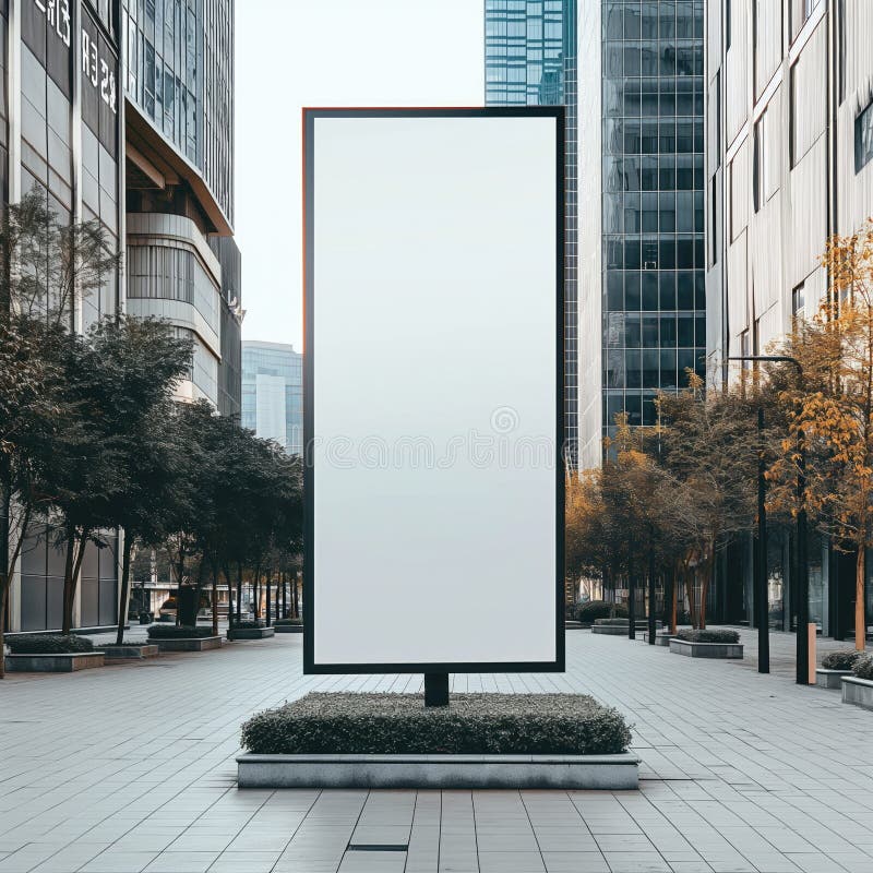 Empty Vertical Sign in City Stock Photo - Image of template, poster ...