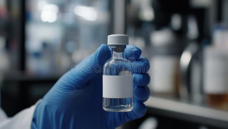 Empty Vial Held by Scientist in Lab Stock Illustration - Illustration ...