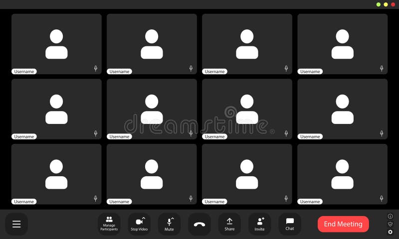 Empty Video Call Interface with Participant Icons and Muted Audio ...