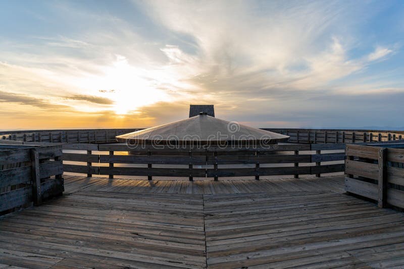Empty Viewpoint Against the Beautiful Sky at Sunset. Brasstown Bald ...