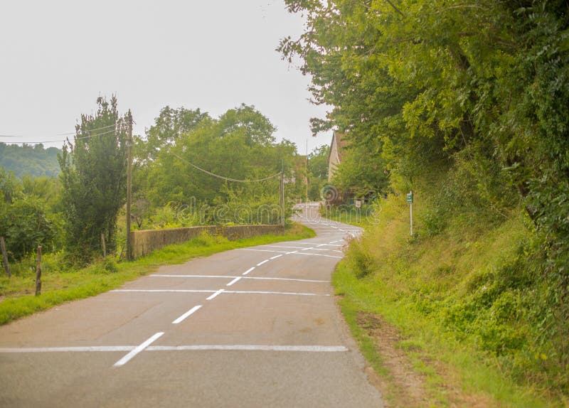 Empty village road stock image. Image of forest, landscape - 189350035