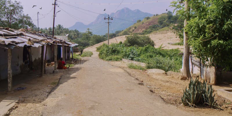 Empty Village Street in India Stock Image - Image of rural, nature ...