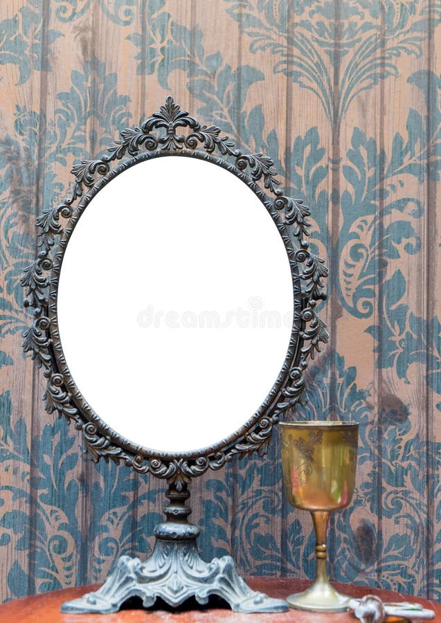 Empty Vintage Antique Mirror Set for Photo Frame Stock Image - Image of ...