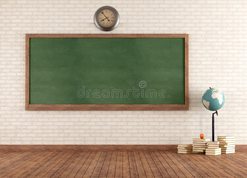 Grunge empty classroom stock illustration. Illustration of ceiling ...