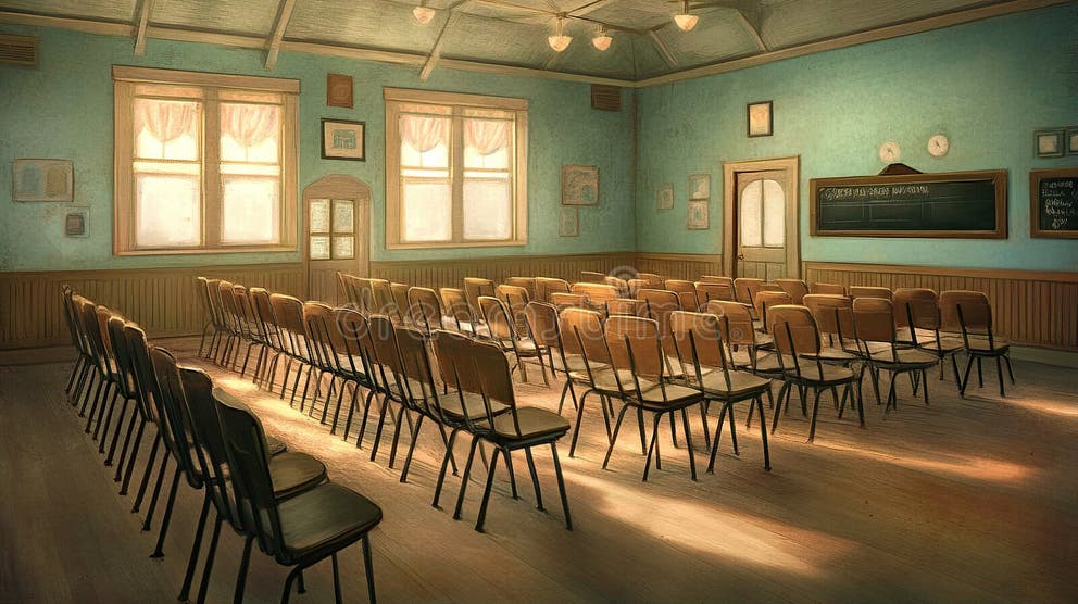 Empty Vintage Classroom, Sunlight Streams, School, Education, Interior ...