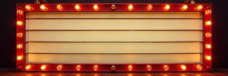 Empty Vintage Marquee Sign Frame, Glowing Bulbs , Background, Art Deco ...