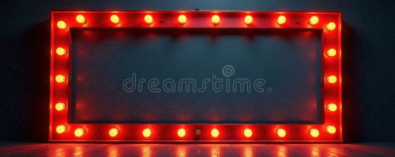 Empty Vintage Marquee Sign Frame, Glowing Bulbs , Marquee, Border Stock ...