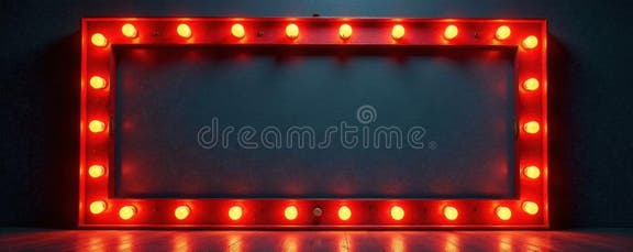 Empty Vintage Marquee Sign Frame, Glowing Bulbs , Marquee, Border Stock ...
