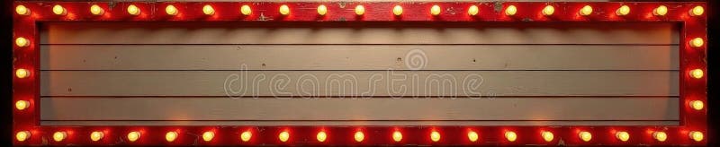 Empty Vintage Marquee Sign Frame, Glowing Bulbs, Vintage, Club, Red ...