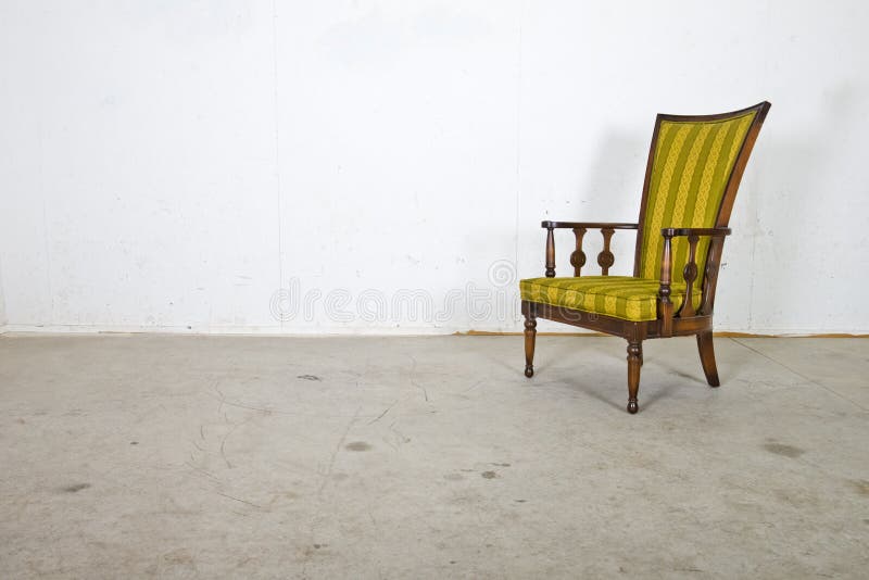 Empty Vintage Old Chair, Dirty Photography Studio Stock Photo - Image ...
