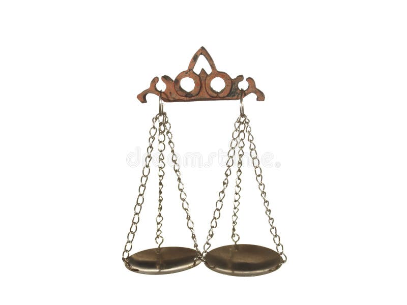 Empty Vintage Scales, Isolated on White Background Stock Photo - Image ...