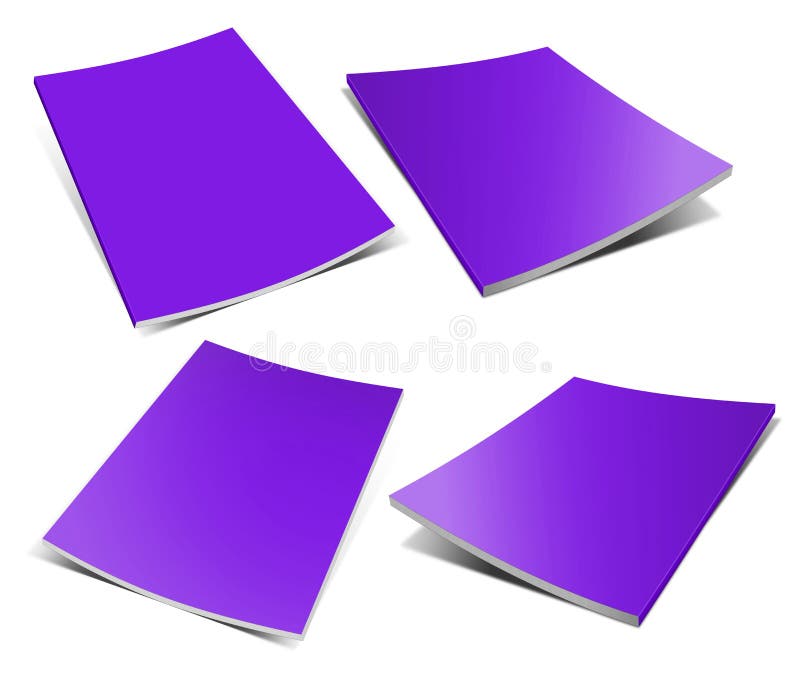 Empty Violet Magazine on White Stock Illustration - Illustration of ...