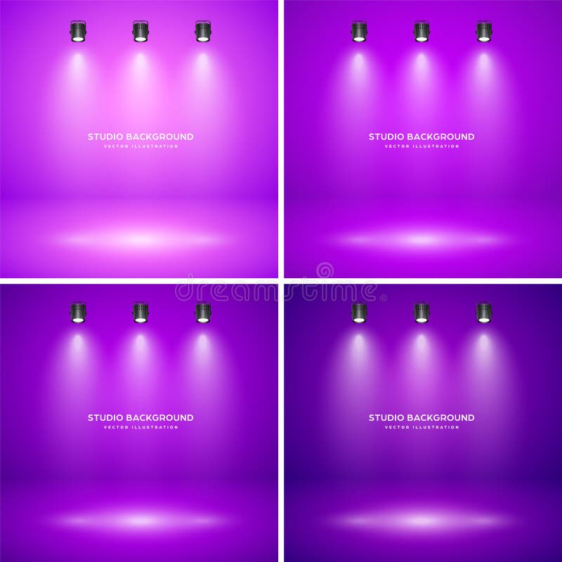 Empty Violet Studio Abstract Backgrounds with Spotlight Effect. Product ...