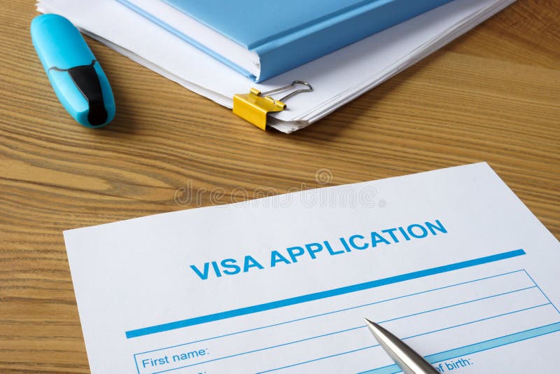 Empty Visa Application Form and Pen. Stock Photo - Image of border ...