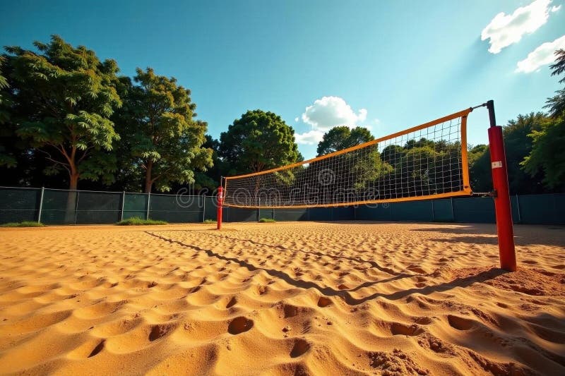 Empty Volleyball Court, Stark Net, Dramatic Shadows , Interior, Design ...