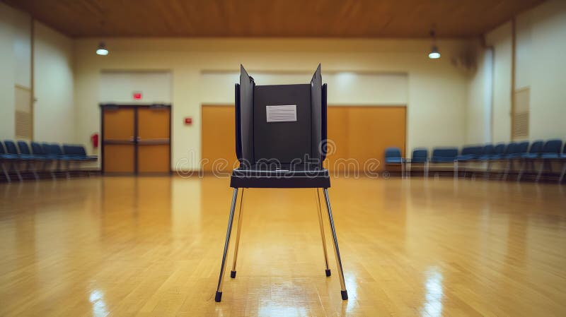 Empty Voting Booth in a Spacious Hall Stock Photo - Image of design ...