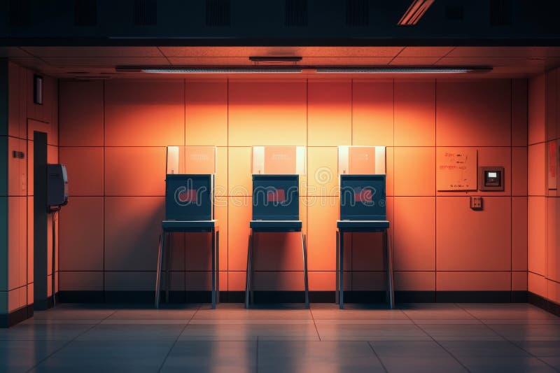 Empty Voting Booth in Tranquil Setting Stock Illustration ...