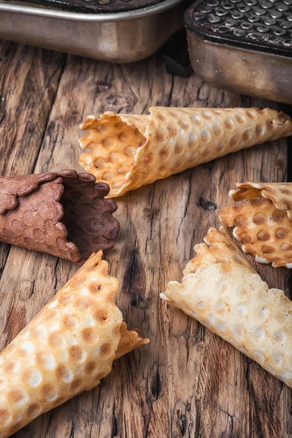 Empty waffle cone stock image. Image of waffle, empty - 95163001