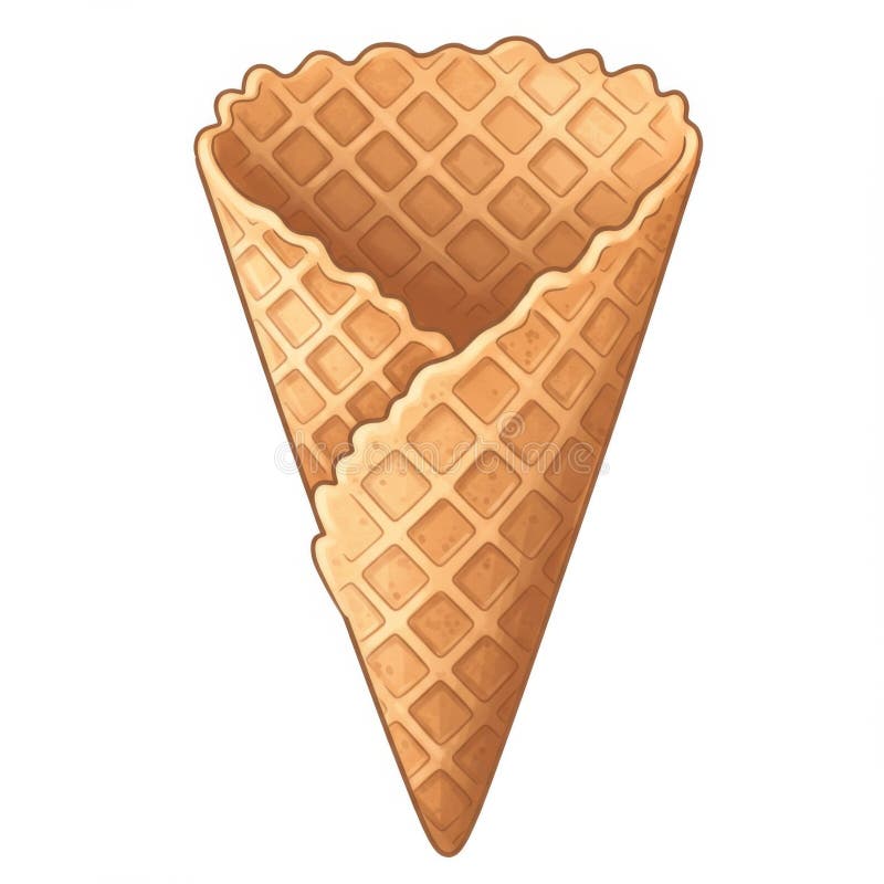 Empty Waffle Ice Cream Cone Illustration Stock Illustration ...
