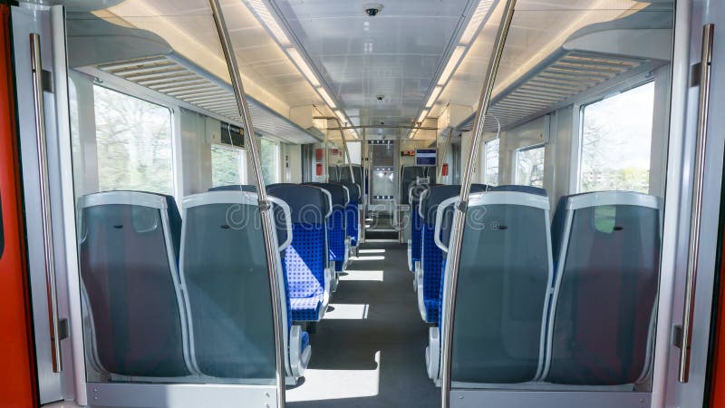 Empty Wagon. Inside of Train Background Stock Image - Image of ...