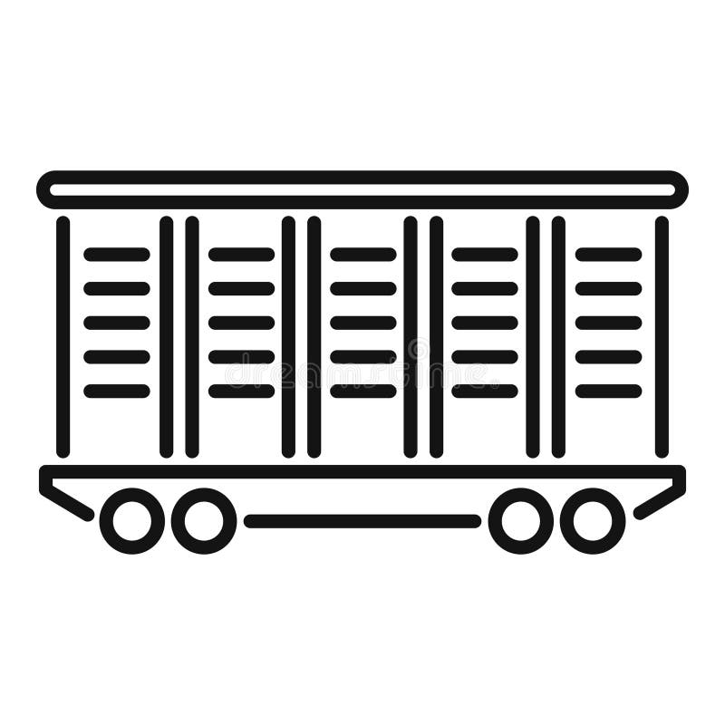 Empty Wagon Train Wagging on Railroad for Transportation Stock Vector ...