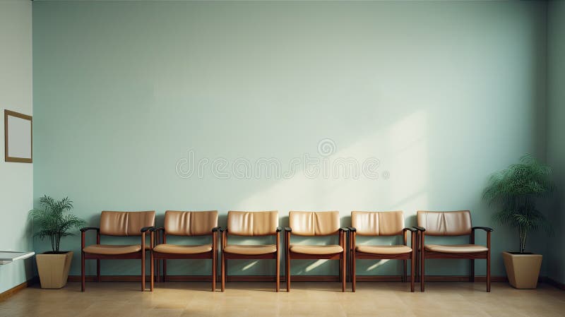 Empty Waiting Room with Chairs Stock Illustration - Illustration of ...