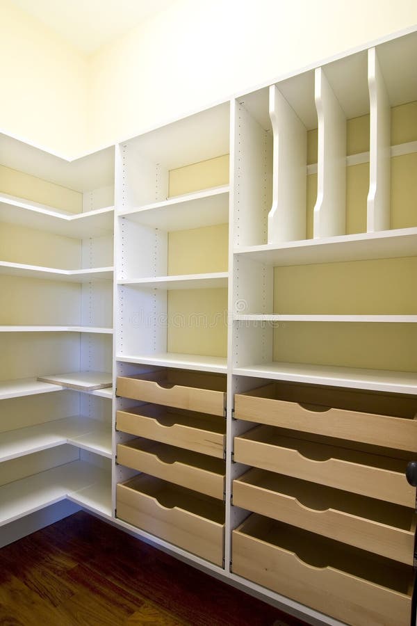 Blank walk-in closet stock image. Image of shelve, glass - 10125695