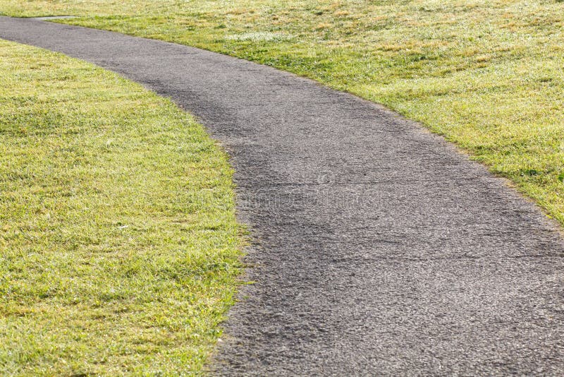Empty Walkway and Green Grass Stock Image - Image of lawn, garden: 93254955