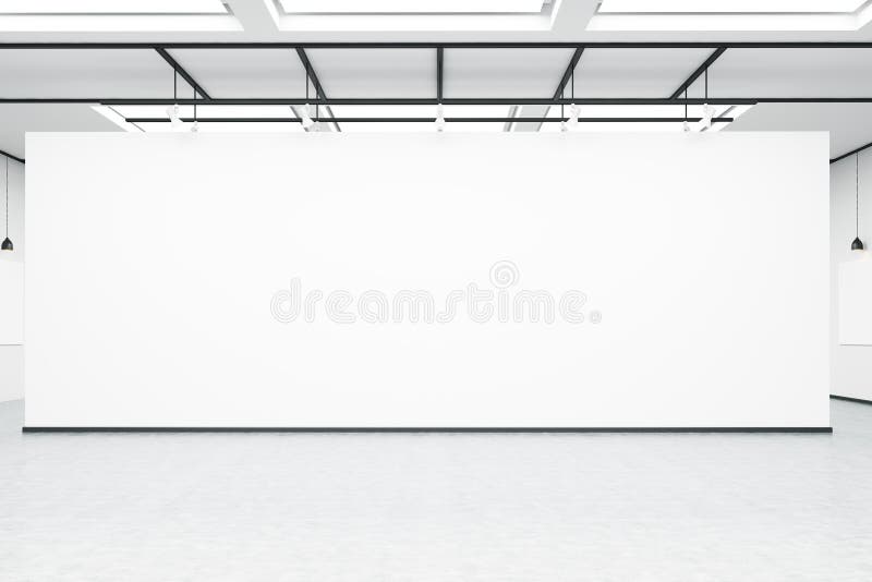 Empty Wall in an Exhibition Hall Stock Illustration - Illustration of ...