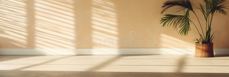 Empty Wall with Shadow from Plants, Home Flower in Pot Near Wall ...