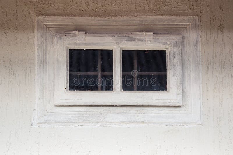 Empty Wall with Small Window Detail of House Exterior Wall. Stock Image ...