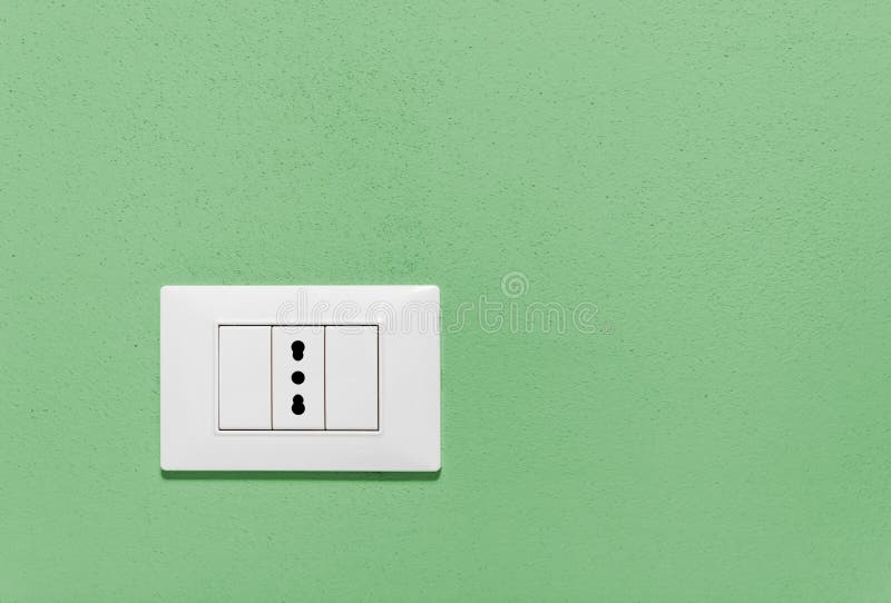 Empty Wall Socket on a Green Wall Stock Photo - Image of home, white ...