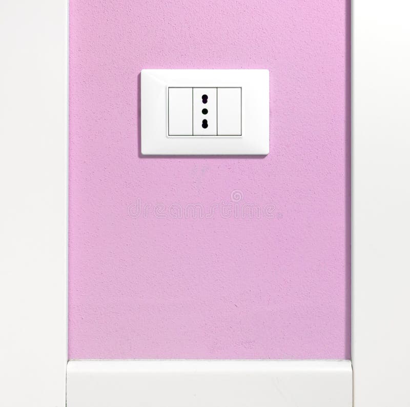 Empty Wall Socket on a Purple Wall Stock Image - Image of rectangular ...