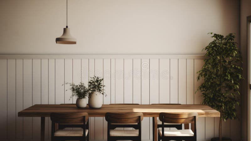 Empty Wall Space Above Dining Table Stock Illustration - Illustration ...